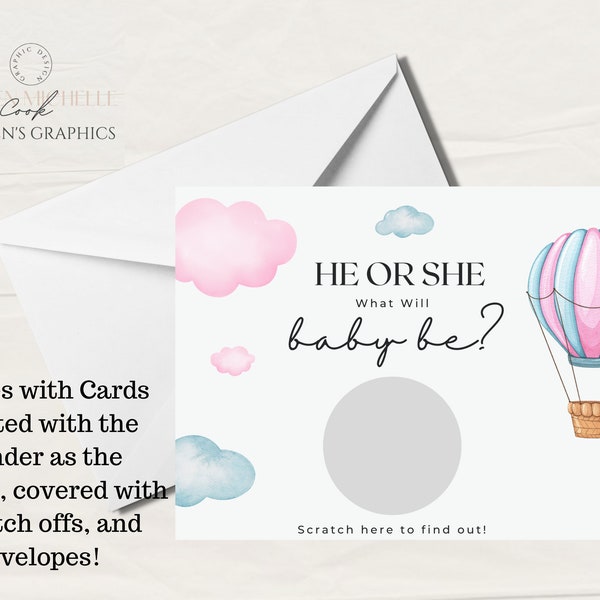 Gender Reveal Scratch off Cards - Etsy