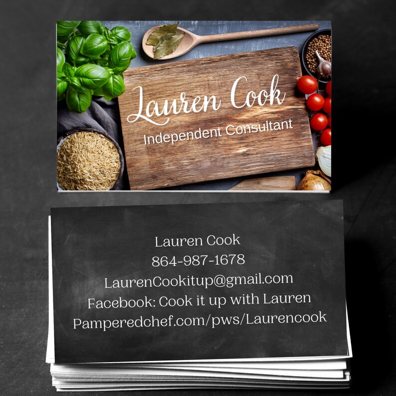 Pampered Chef Cook Chef or Catering Business Card Custom | Etsy