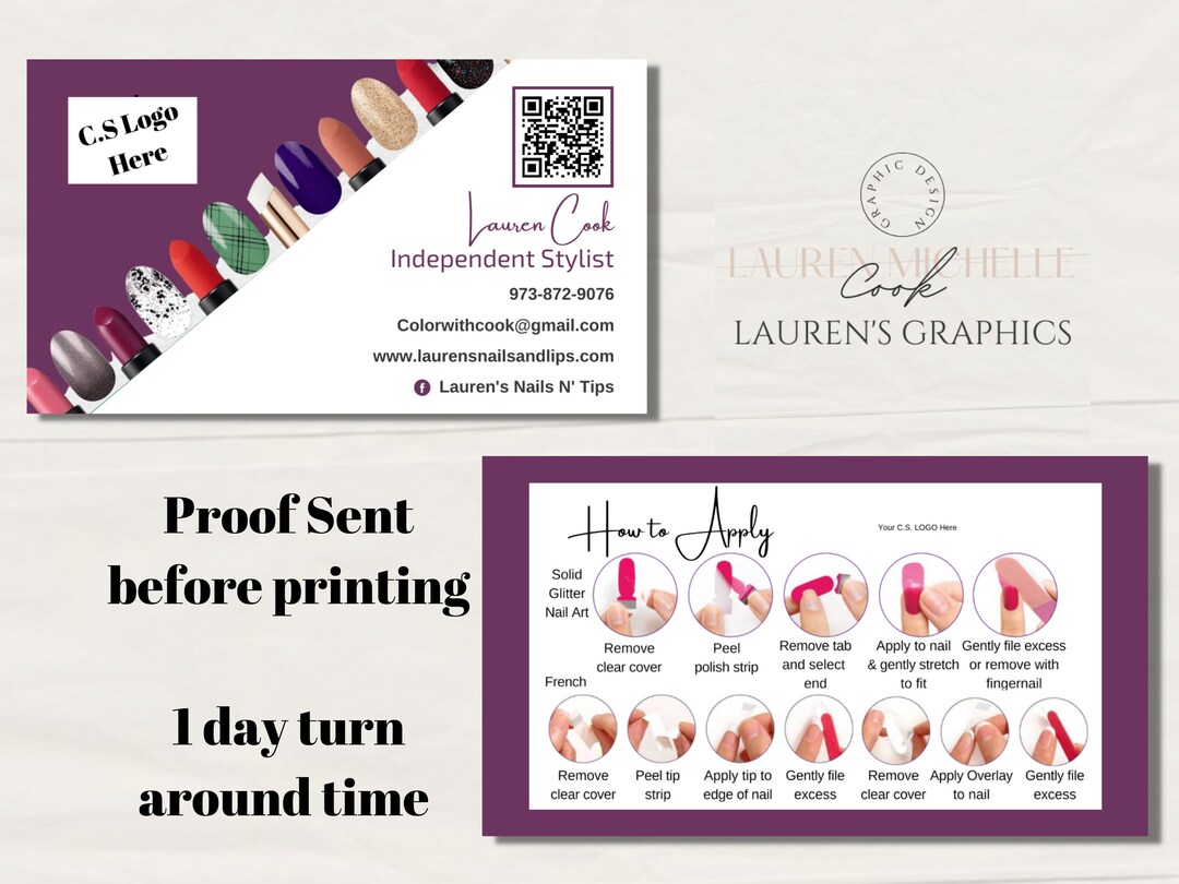 Nail Stylist Business Card Custom Digital or Printed QR Code Included ...