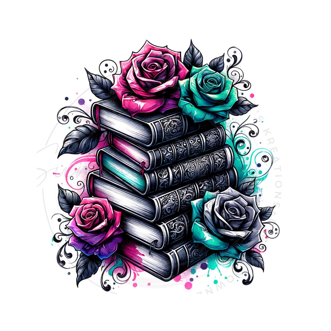 Book Clipart Shirt Sublimation Design Digital Download PNG - Stack of ...