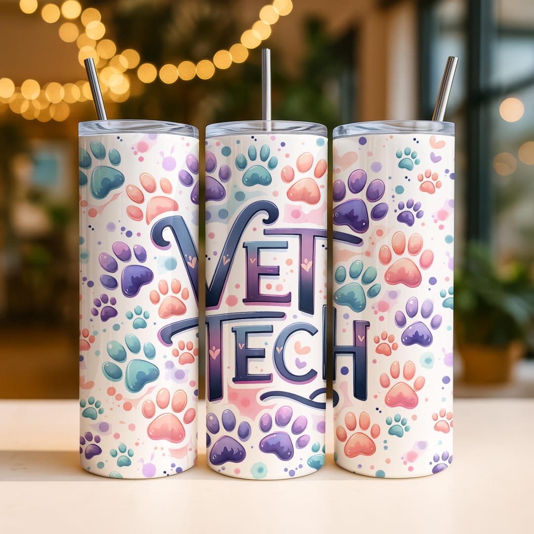 Vet Tech Tumbler Wrap, Paw Print Design (digital Download PNG) - Etsy