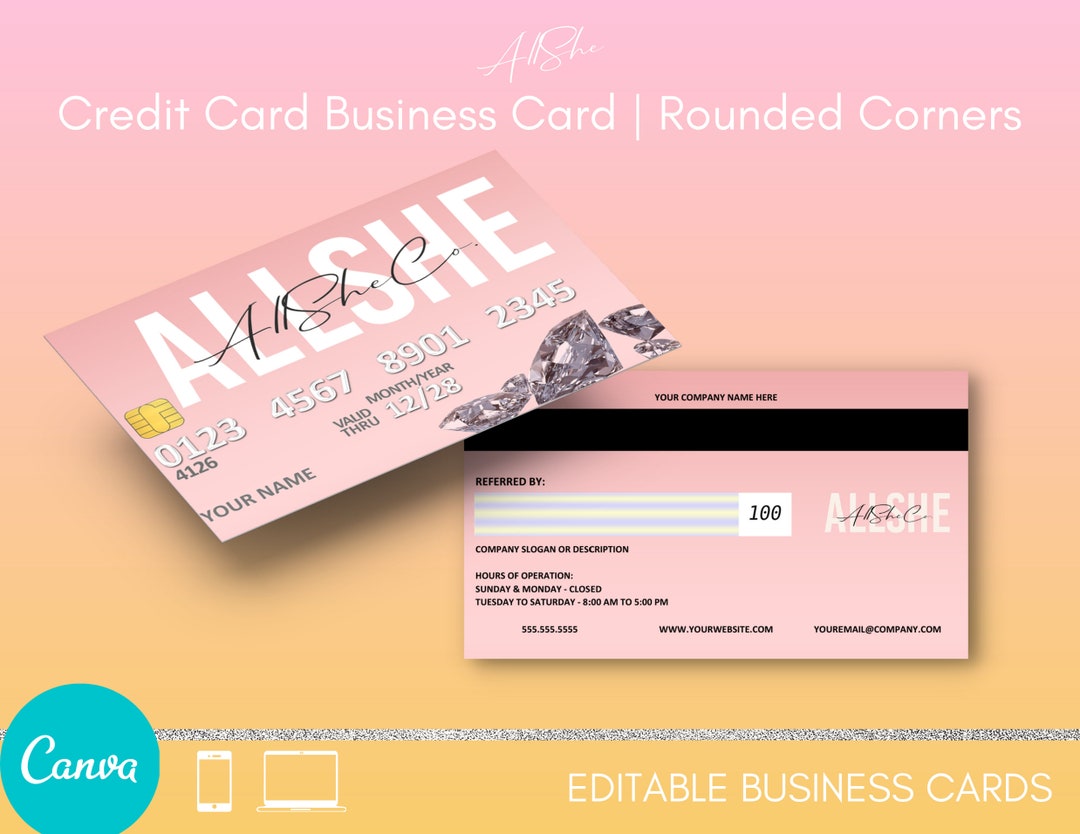 DIY Diamond Credit Card Business Cards - Etsy