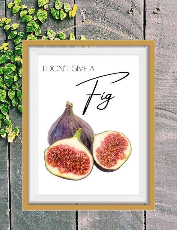 Fig Food Pun Printable Artwork Digital Print Kitchen Art | Etsy