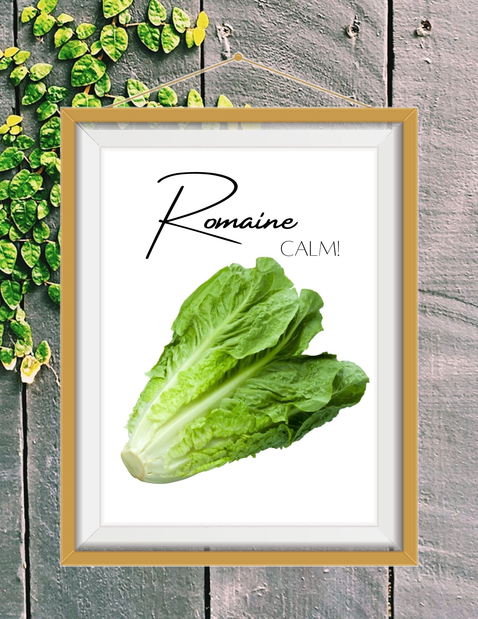 Lettuce Food Pun Printable Artwork Food Pun Digital Print, Kitchen ...