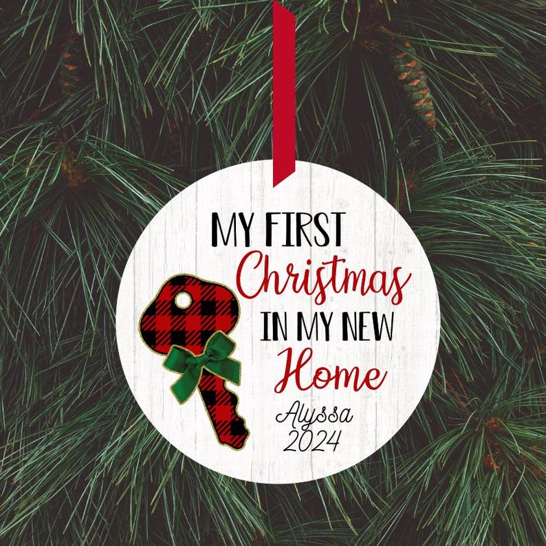 My First Christmas in My New Home 2025 Round Wood or Aluminum Christmas ...