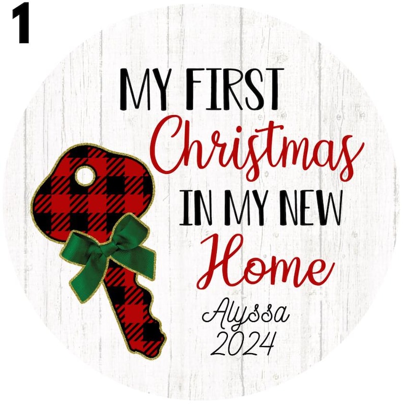 My First Christmas in My New Home 2025 Round Wood or Aluminum Christmas ...