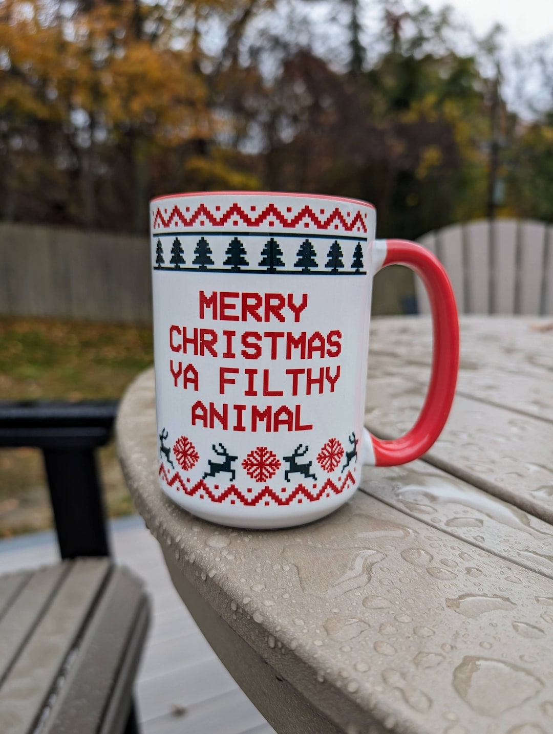Merry Christmas Ya Filthy Animal - 15oz Ceramic Mug for Coffee and Tea ...