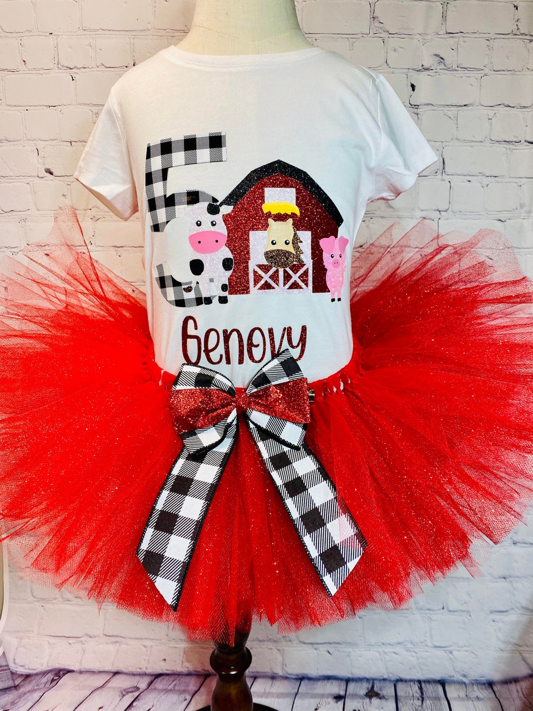 Farm Birthday Outfit/farm Tutu Outfit Girl Barn/toddler Animal Party ...