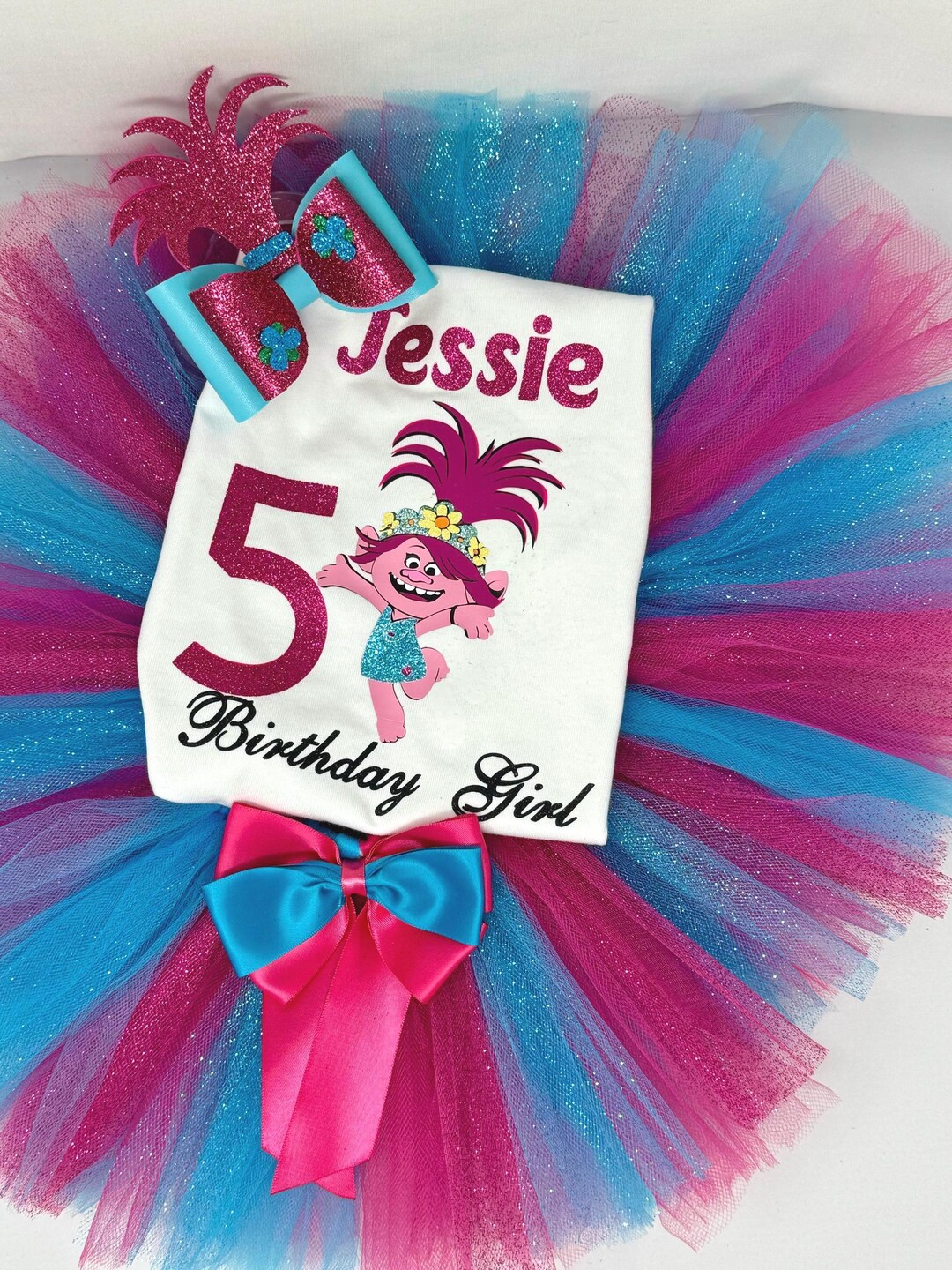 Personalized Trolls Birthday Tutu Outfit, Custom Name Shirt, 5th ...
