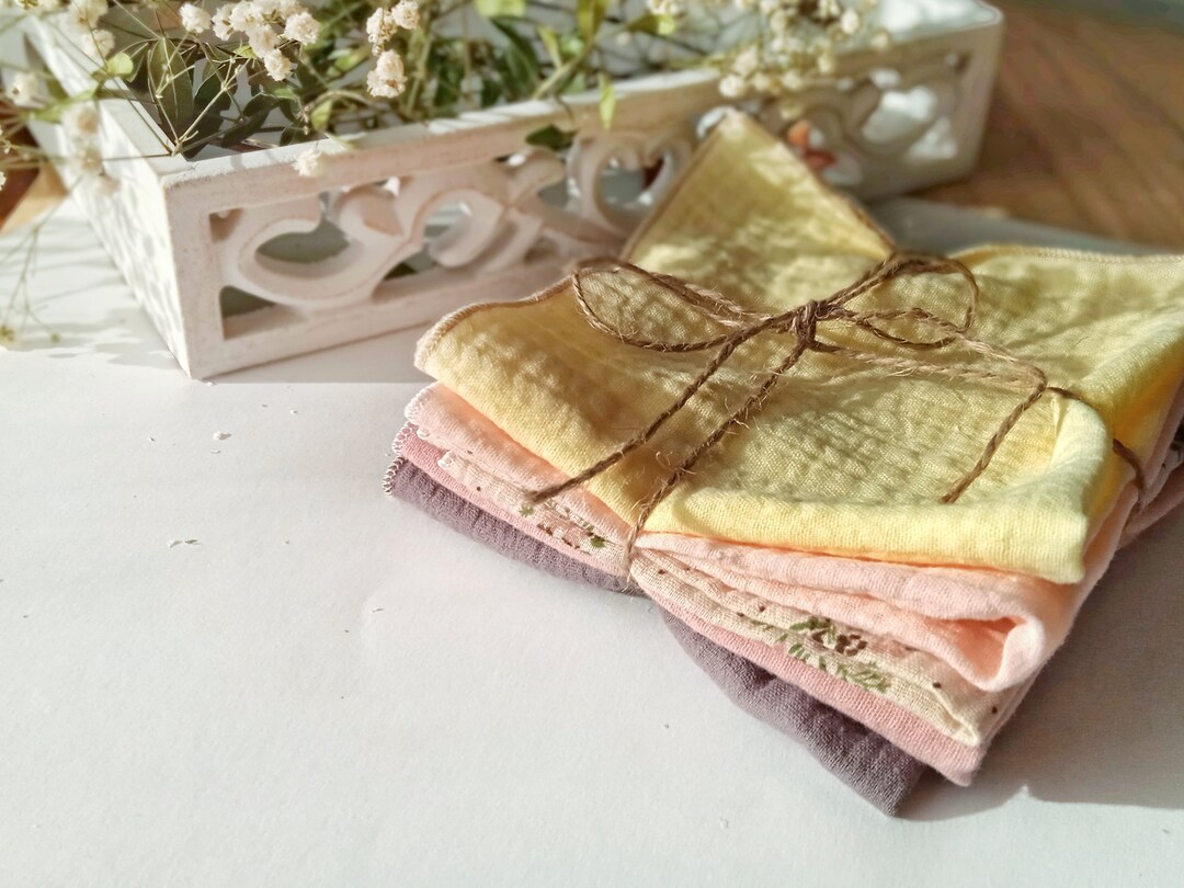 Handkerchief Woman, Set of 3 Muslin Washable Handkerchiefs, Small ...