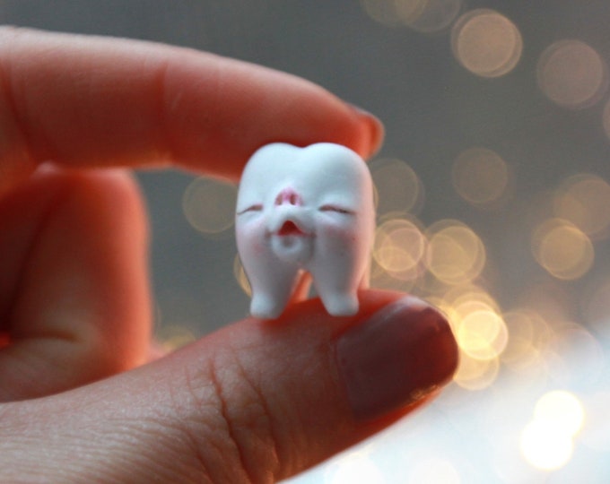Tiny Sleeping Tooth Dental Art, Funny Dentist Gift, Creepy Doll, Tooth ...