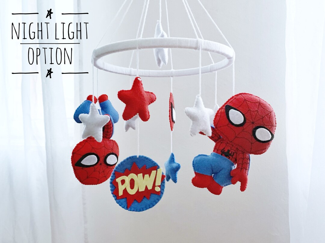 Spider Man Baby Crib Boy Mobile Nursery Decor Marvel Baby Nursery ...