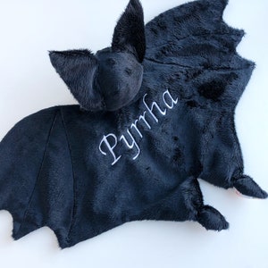 Personalized Bat Plush, Gothic New Baby Gift, Halloween Baby Lovey ...
