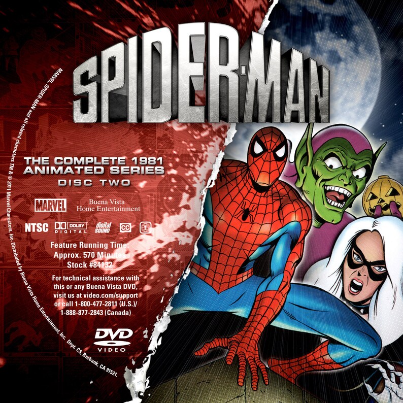 Spiderman 1981 Animated Series 2 DISC SET - Etsy