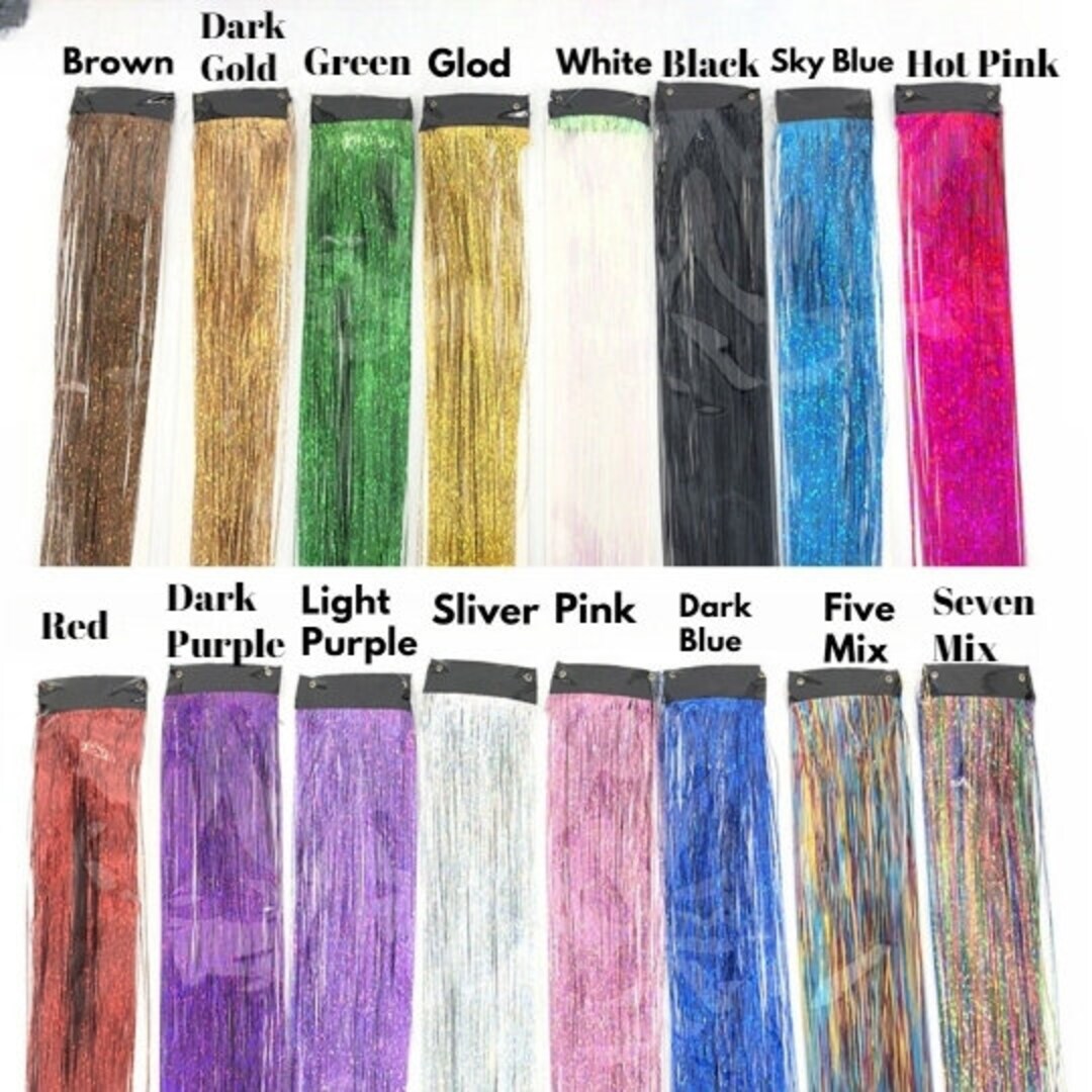 4\6\8 PC 19"clip-in Hair Tinsel Extensions, Bling Fairy Hair, Hair ...