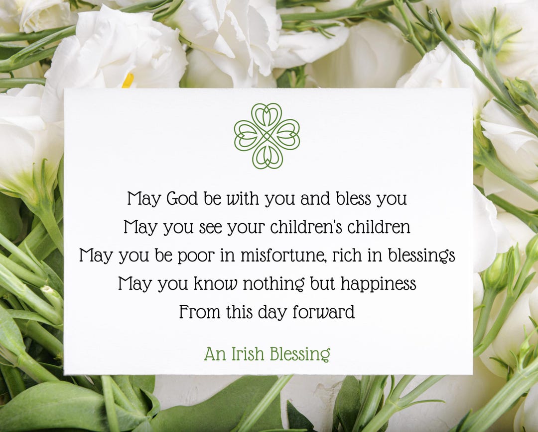 Printable Irish Blessing Greeting Card Celtic Card Downloadable Card ...