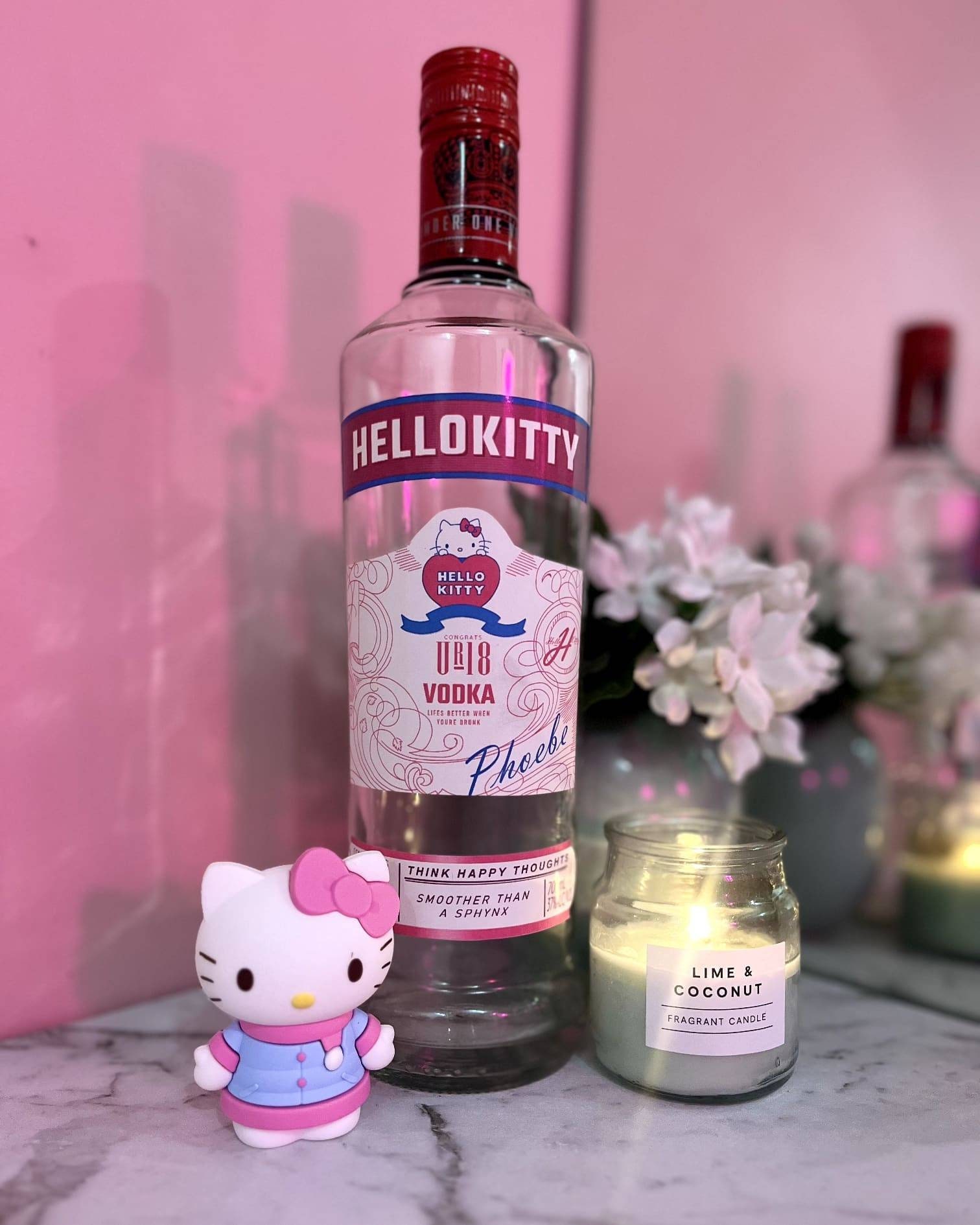 Personalised Hello Kitty Theme Vodka Bottle - Etsy