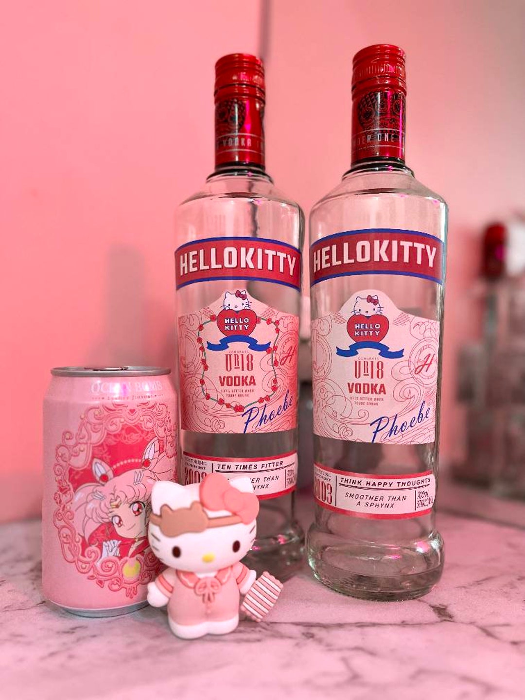 Personalised Hello Kitty Theme Vodka Bottle - Etsy