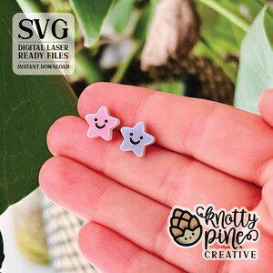 Earrings Svg, Cute Earring Bundle, Kawaii Laser Cut File, Kids Earrings ...