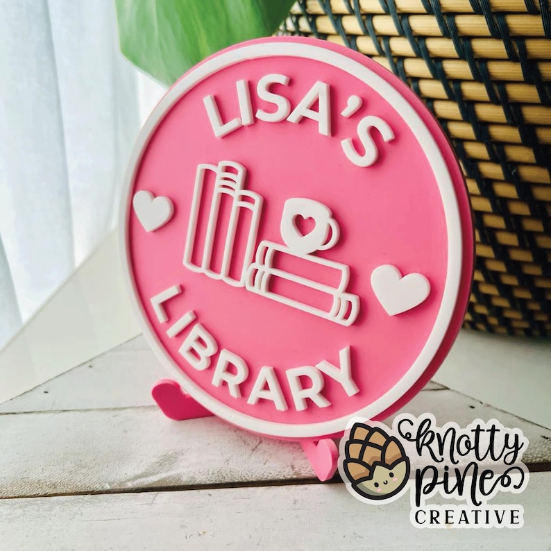 Library Sign SVG | Personalized 3D Layered | Book Lover Sign | Book ...