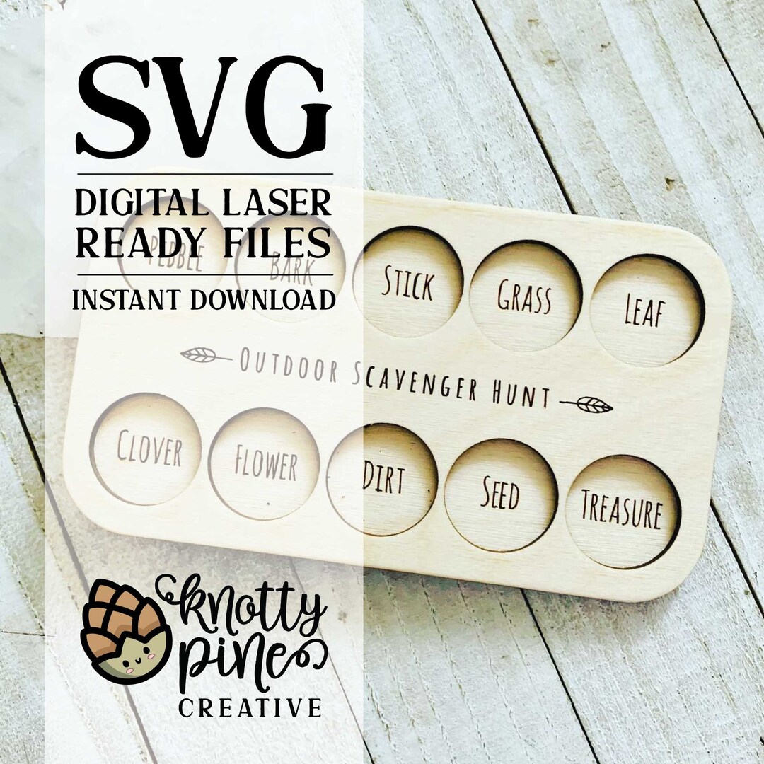 KIDS Outdoor Scavenger Hunt Svg, Minimalist SCAVENGER HUNT Laser Cut ...