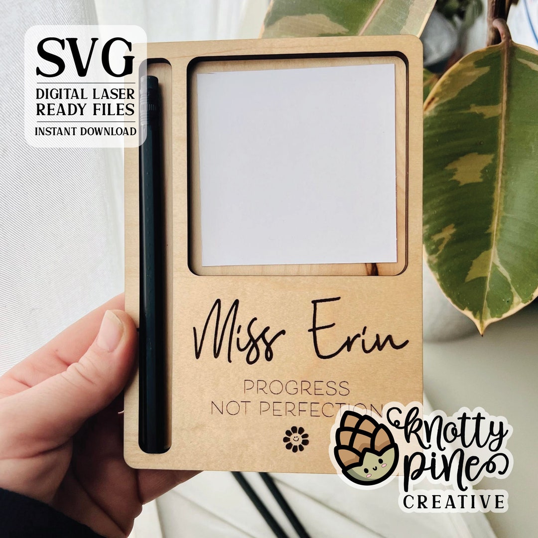 Minimalist Teacher Gift Post-it Note Pen Holder Svg, Educator POST IT ...