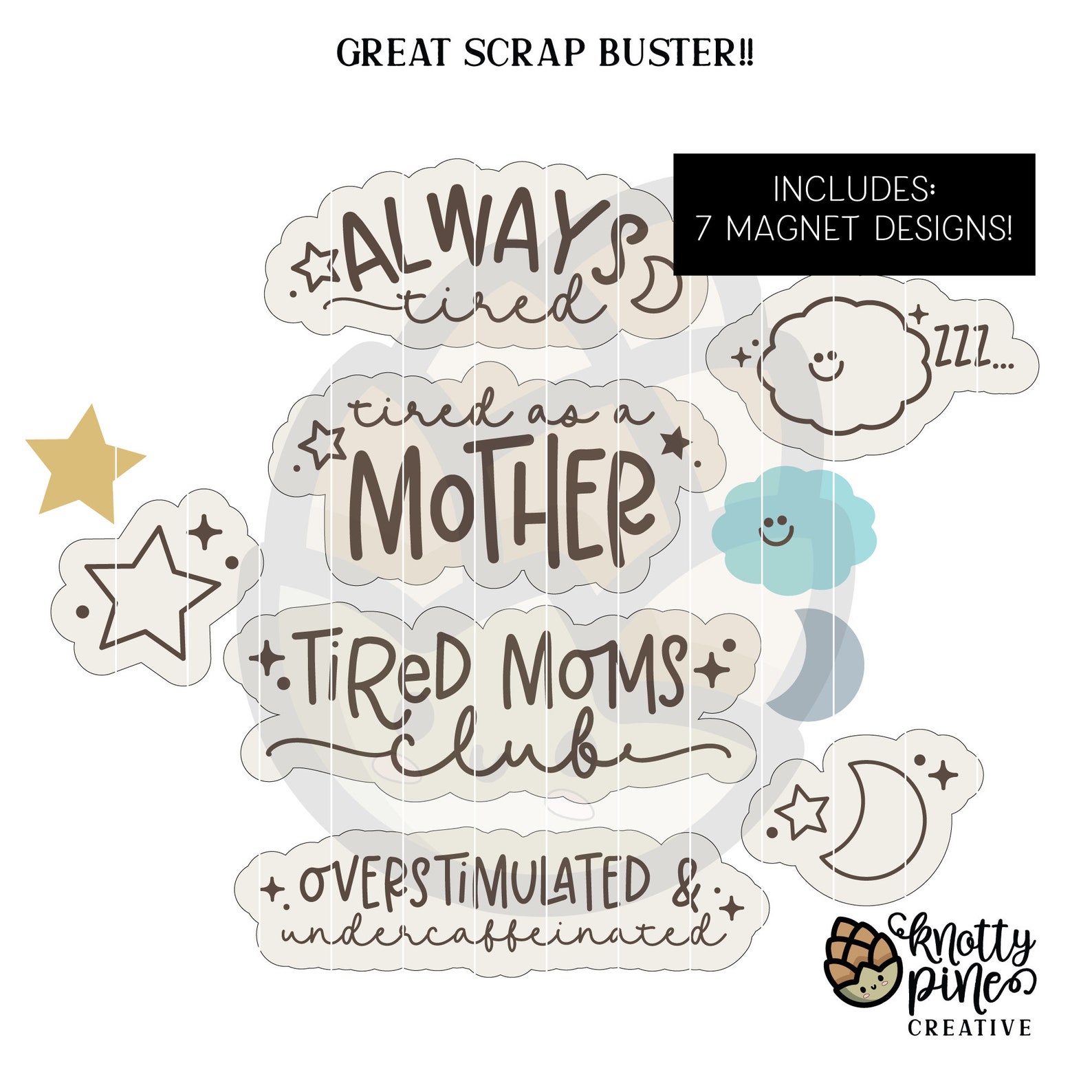 Mom Magnets Svg, Mom Gift Svg, Tired Moms Club, Tired as a Mother ...