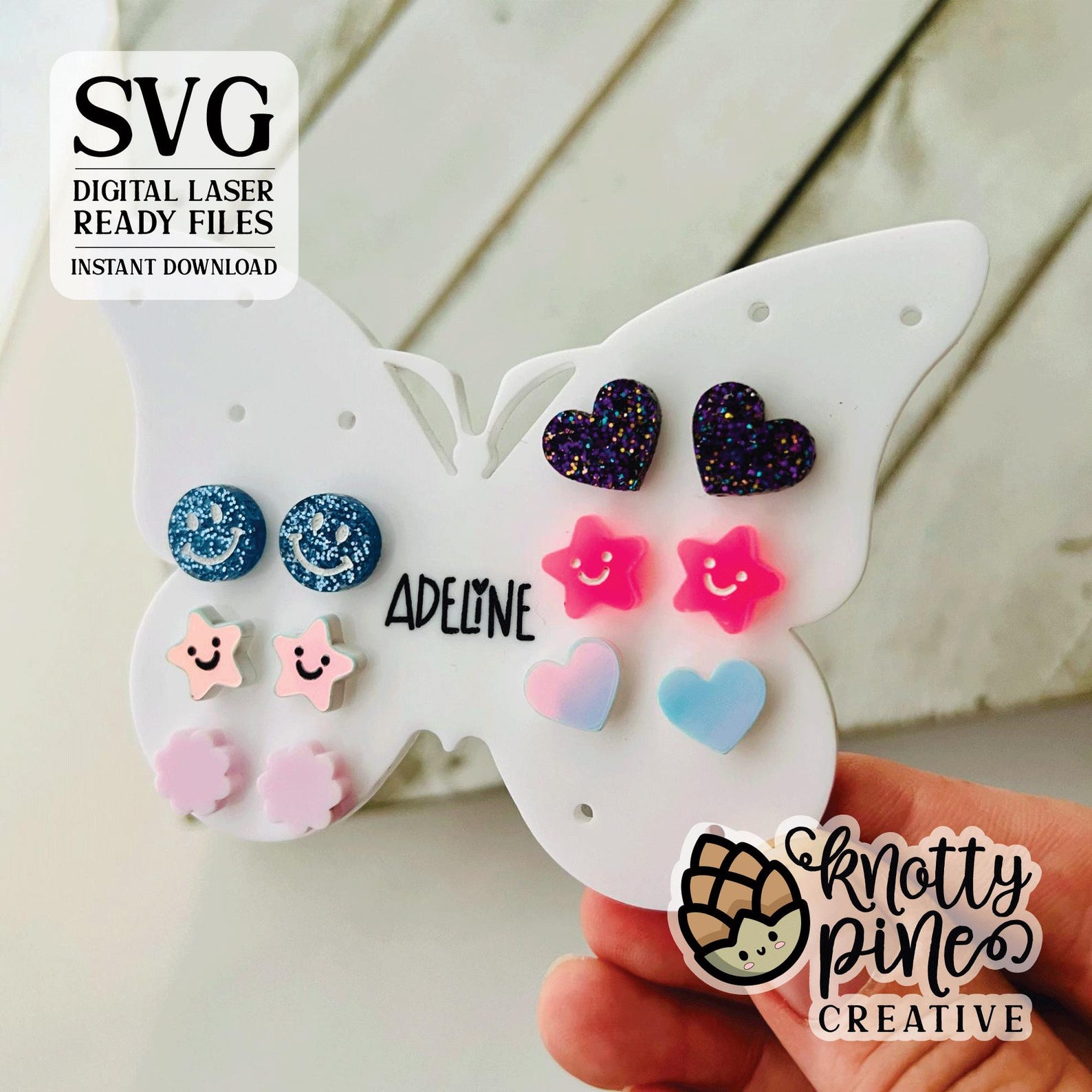 Earrings Svg, Cute Earring Bundle, Kawaii Laser Cut File, Kids Earrings ...
