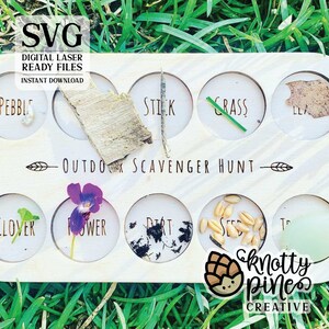 KIDS Outdoor Scavenger Hunt Svg, Minimalist Scavenger Hunt Laser Cut ...
