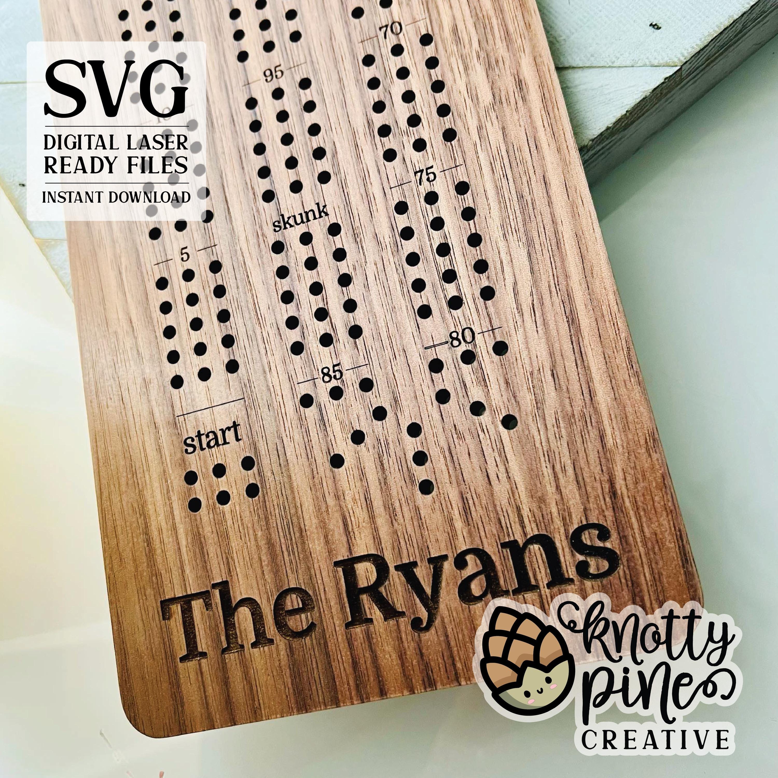 Cribbage Game Board Svg, Game Board Cribbage Laser Cut File, Glowforge ...