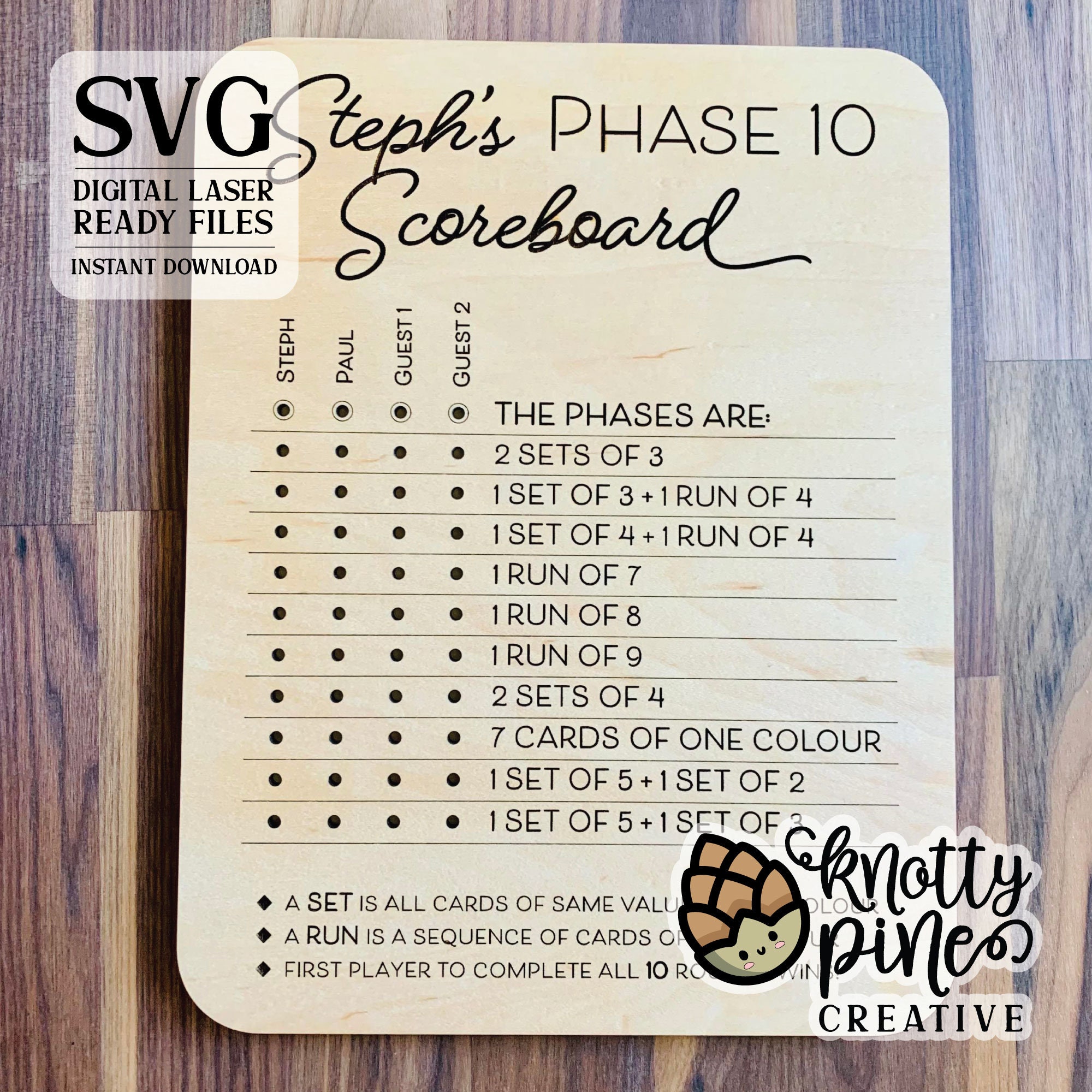 Minimalist Phase Ten 10 GAMEBOARD Svg Gameboard PHASE TEN - Etsy Canada