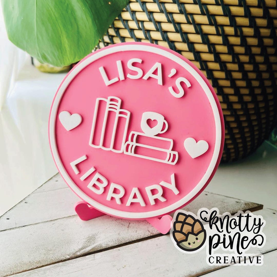 Library Sign SVG | Personalized 3D Layered | Book Lover Sign | Book ...