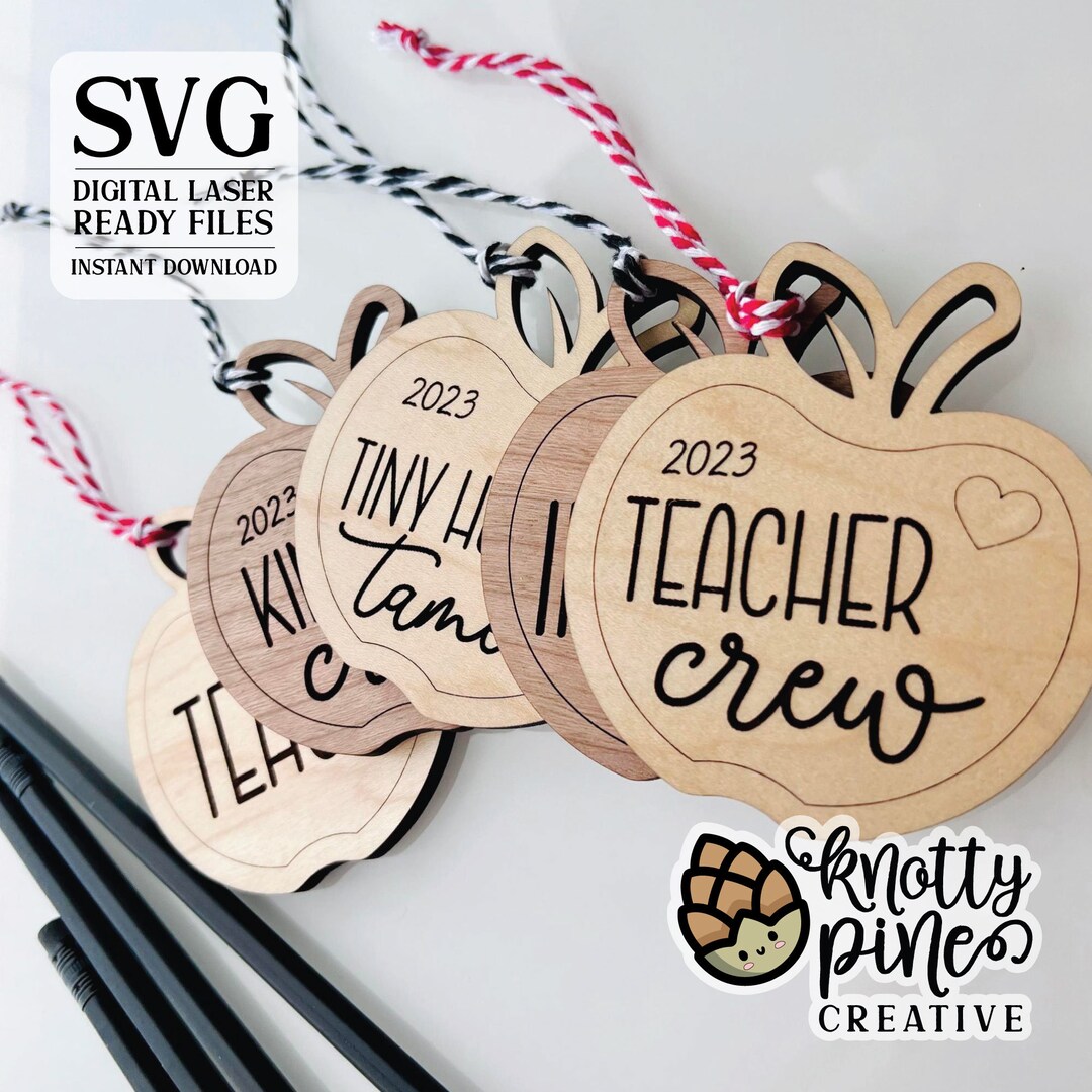 Apple Shaped Teacher Gift Christmas Ornament Svg, Tiny Human Tamer ...