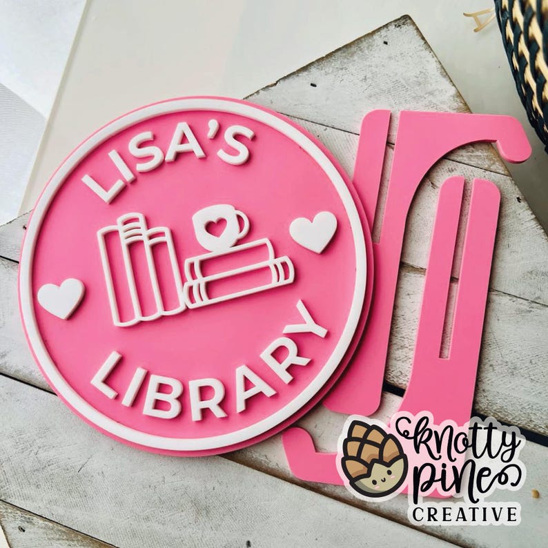 Library Sign SVG | Personalized 3D Layered | Book Lover Sign | Book ...