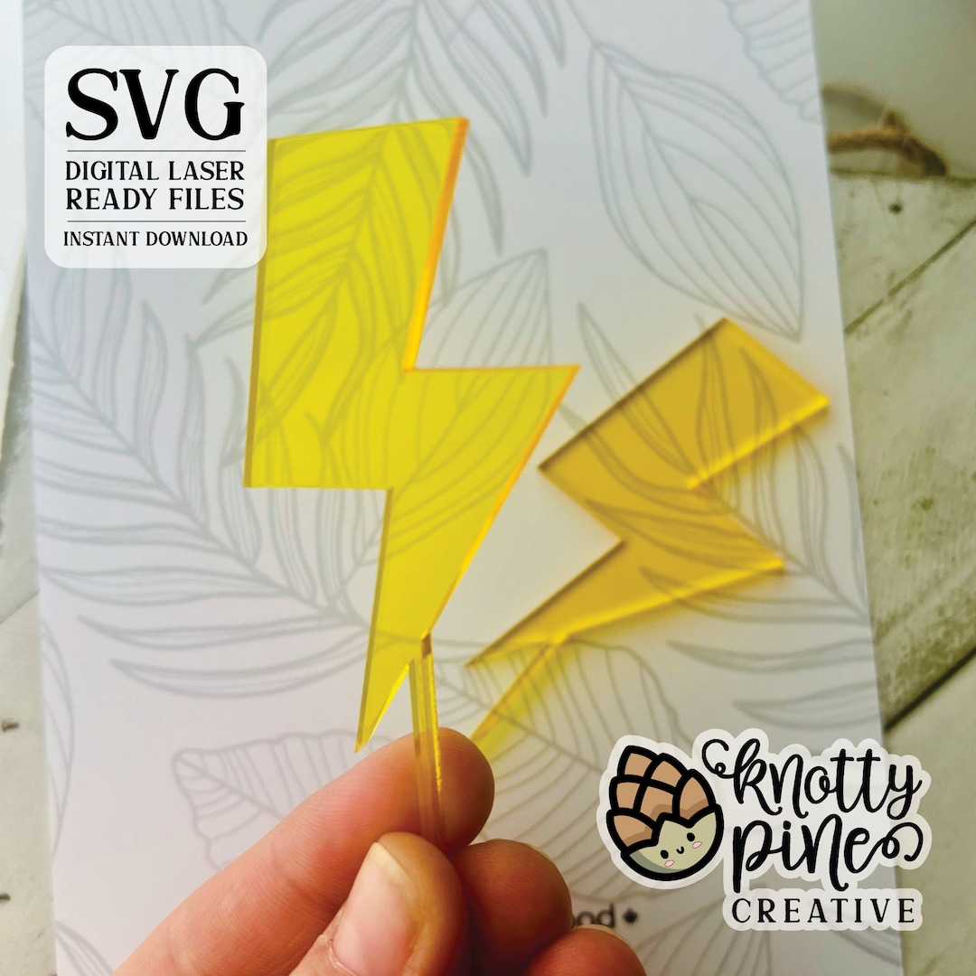 Cupcake Topper Svg, Lightning Cake Topper, Cake Topper Svg, Glowforge ...