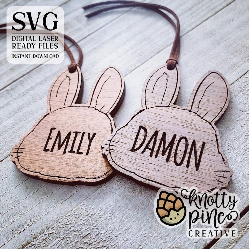 Bunny Tag Svg - Etsy