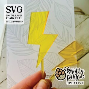 Cupcake Topper Svg, Lightning Cake Topper, Cake Topper Svg, Glowforge ...