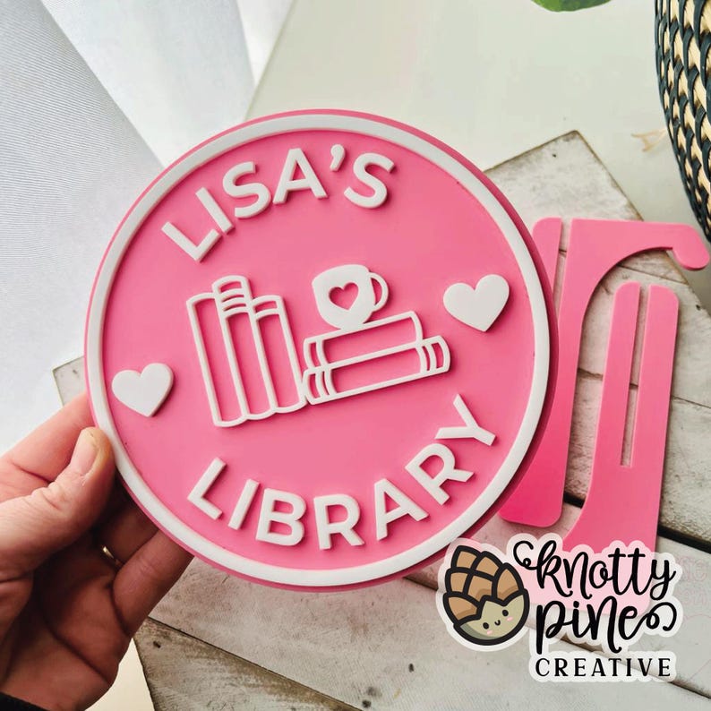 Library Sign SVG | Personalized 3D Layered | Book Lover Sign | Book ...