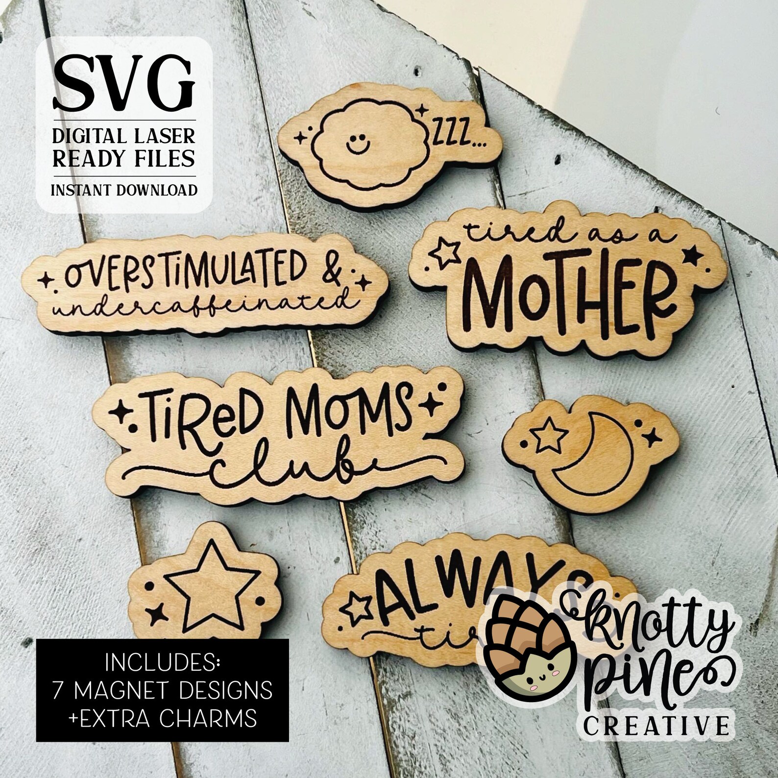Mom Magnets Svg, Mom Gift Svg, Tired Moms Club, Tired as a Mother ...