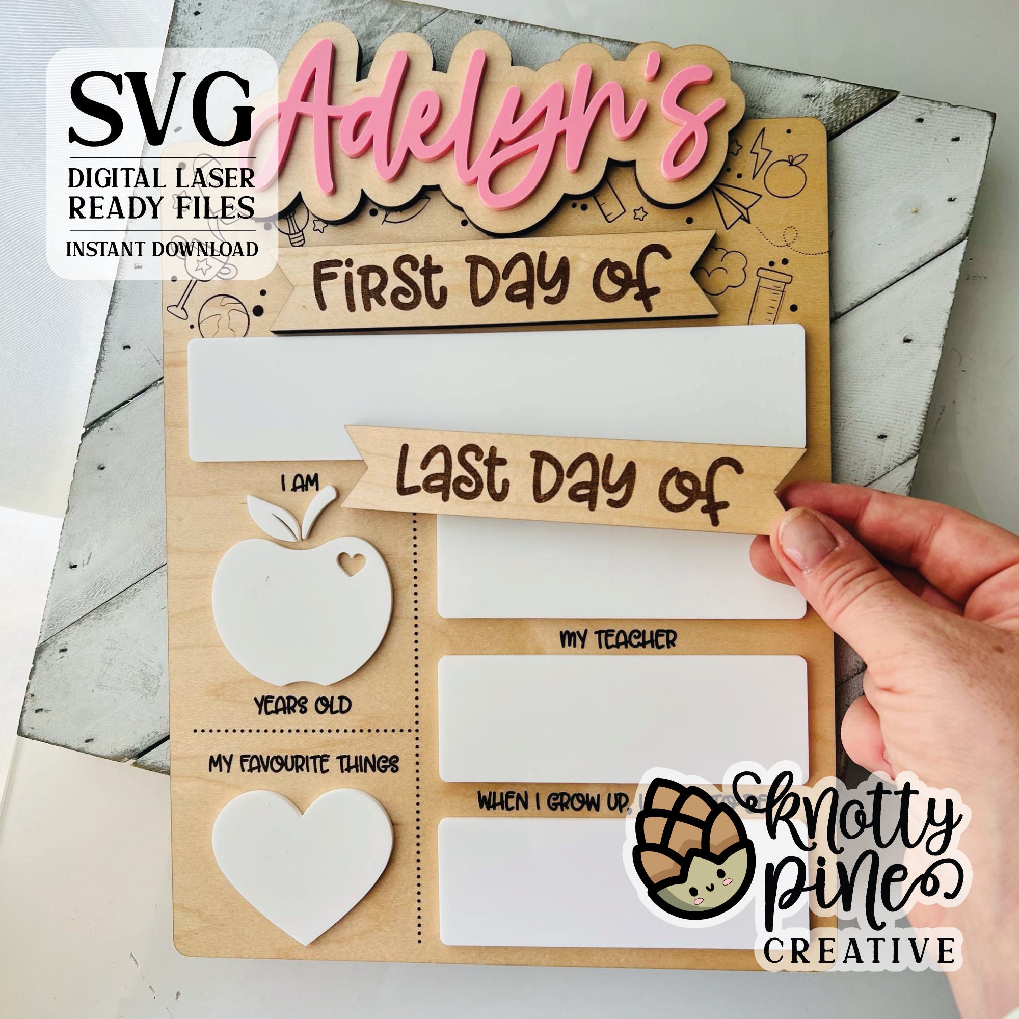 First Day Last Day Sign, First Day of School Sign, Back to School Kids ...