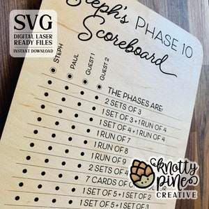 Minimalist Phase Ten 10 Gameboard Svg, Gameboard Phase Ten Laser Cut ...