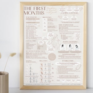 Personalised Baby Cheat Sheet | Newborn Schedule & Milestones Poster ...