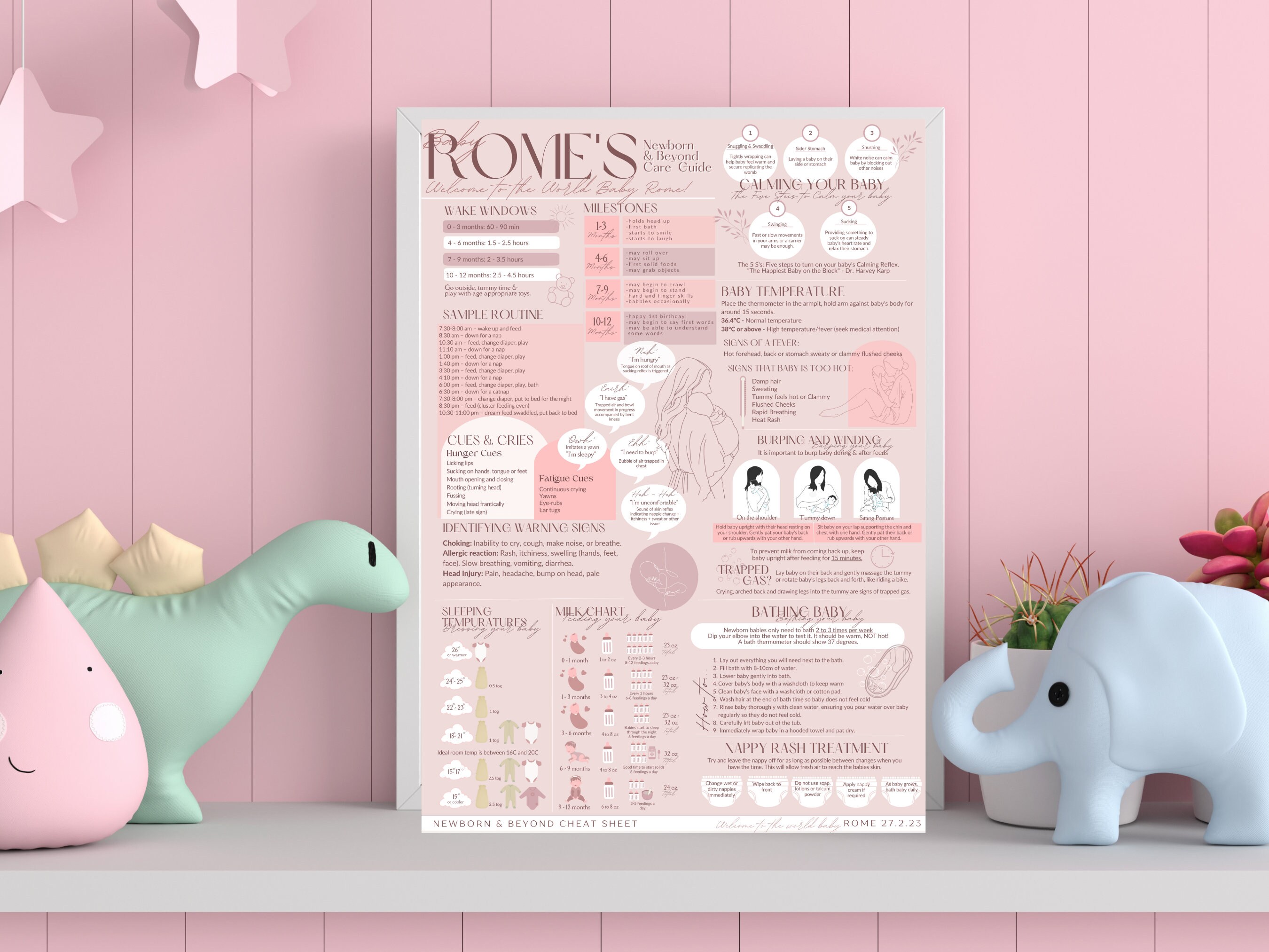 Custom Baby & Beyond Cheat Sheet Baby Schedule Newborn 1st Year ...