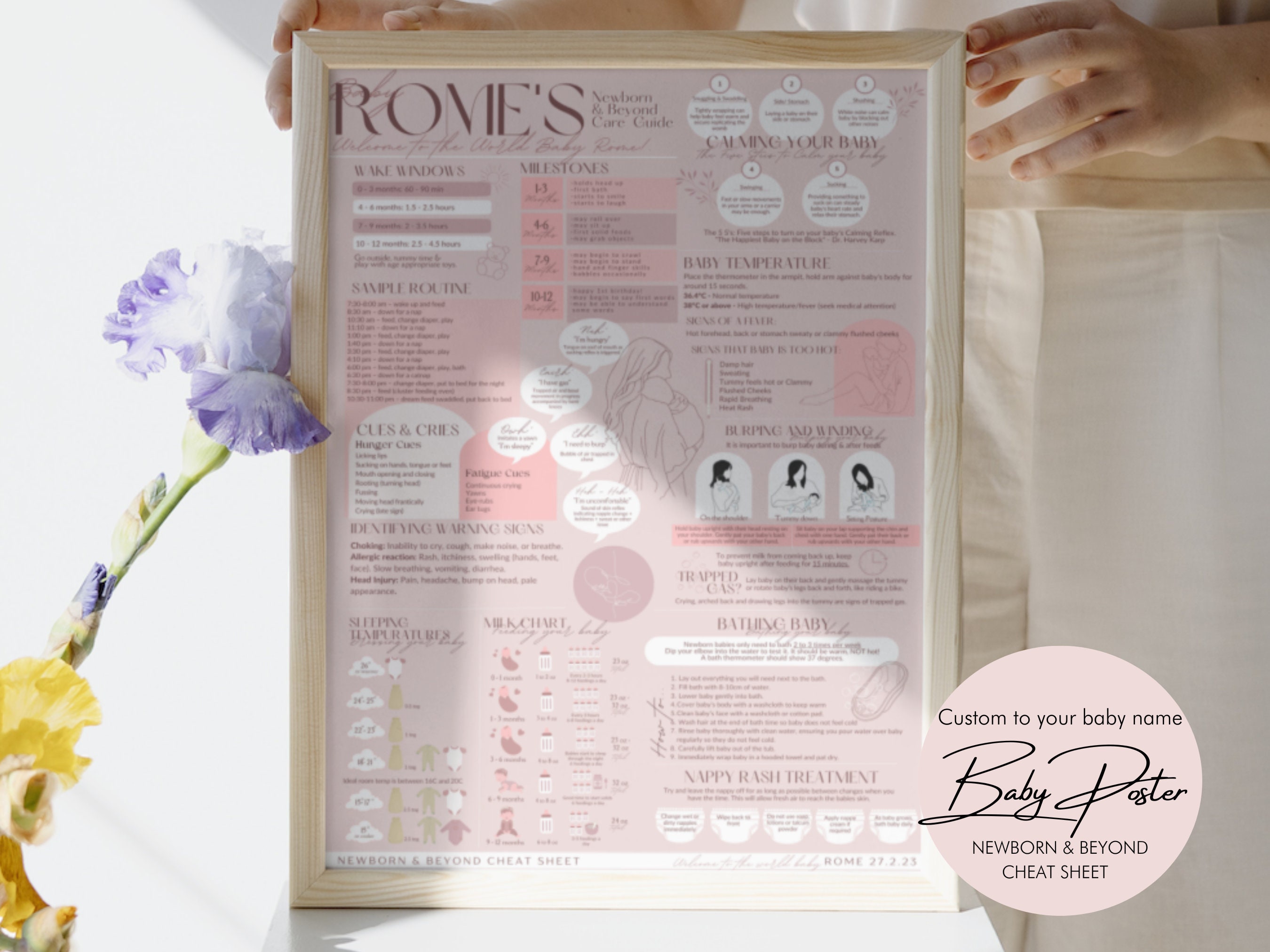 Custom Baby & Beyond Cheat Sheet Baby Schedule Newborn 1st Year ...