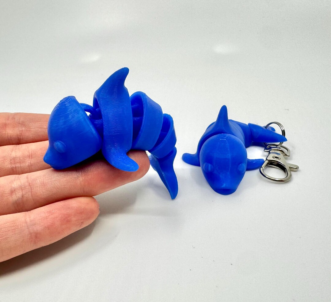 Articulated Dolphin Mini 3D Printed Model—decoration, or Keychain Sized ...