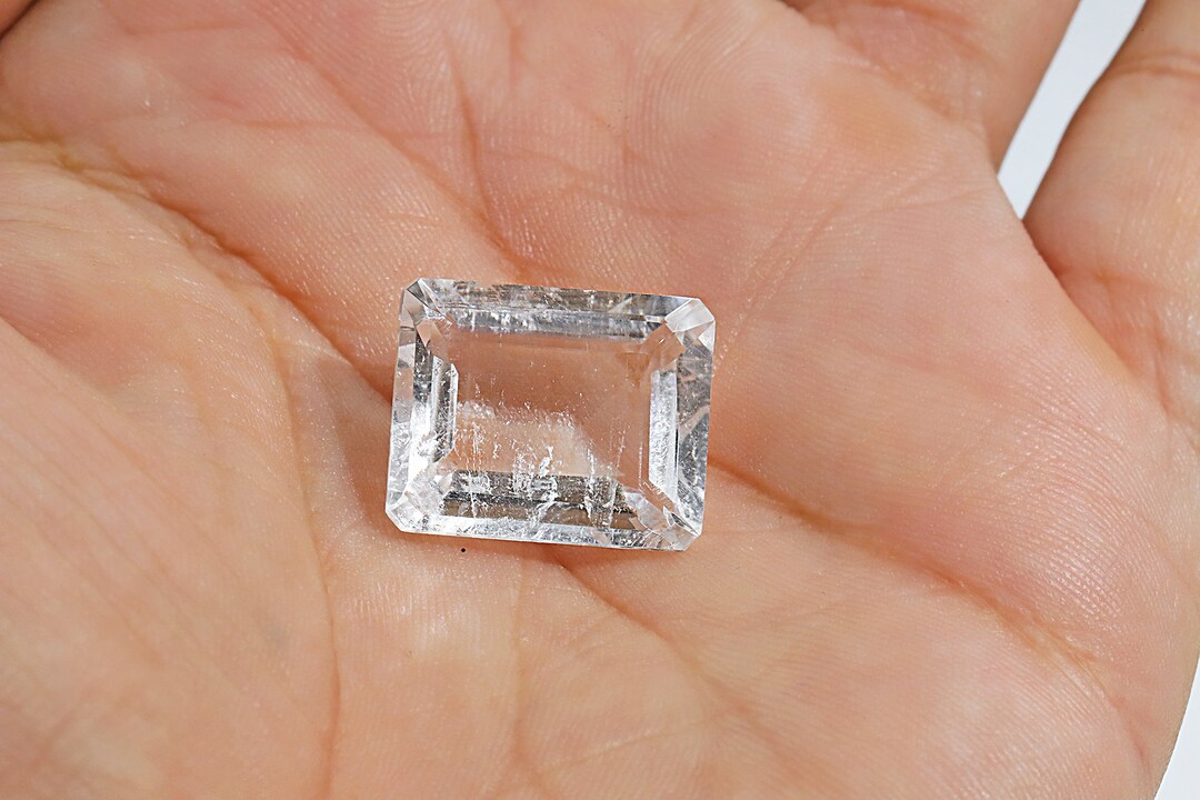 18.00 Cts Chlorite Gemstone/ White Chlorite Faceted/ Chlorite Rectangle ...