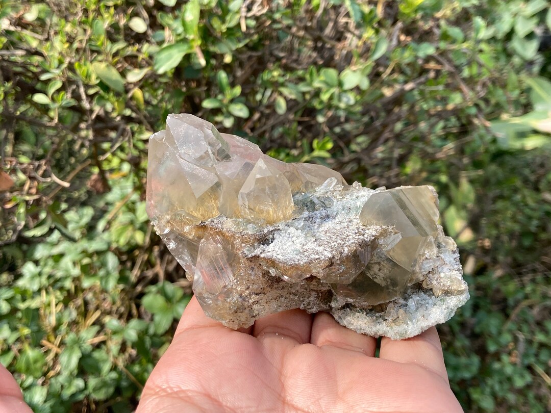 Natural Green Chlorite With Rutile Quartz 270gm Rock and Geodes Point ...