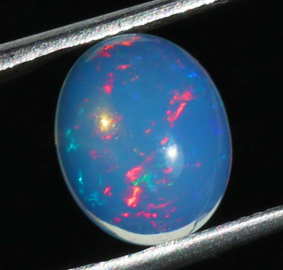 White Ethiopian Opal Gemstone 2.12ct, Amazing Multi Fire Opal Gemstone ...