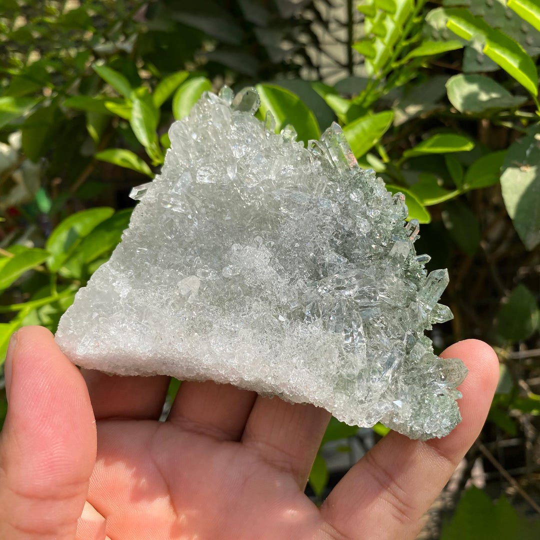 Natural Multi Point Green Chlorite Quartz Crystal Rough, 125gm India ...