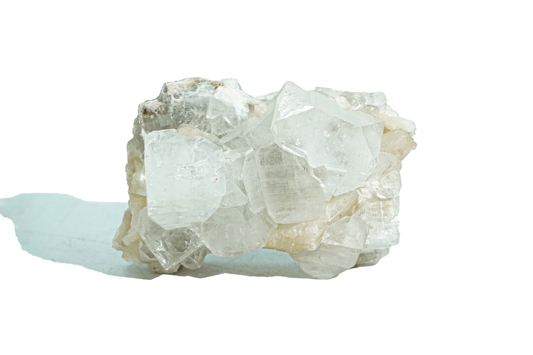 White Apophyllite Rough With Peach Stilbite , Radiant Crystal Cluster ...